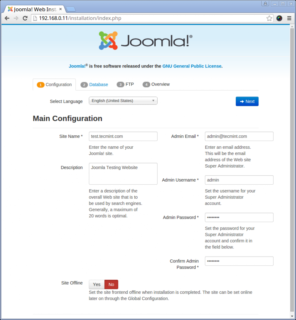 Install Joomla 3.6 Using LAMP (Linux, Apache, MySQL, PHP) on RHEL ...