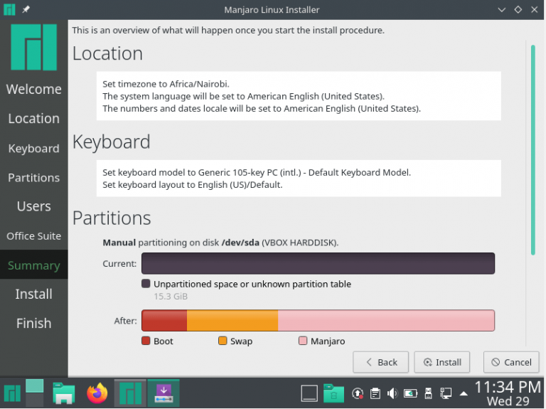 Installation of Manjaro 20.0 (KDE Edition) Desktop