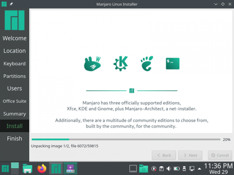 Installation of Manjaro 20.0 (KDE Edition) Desktop