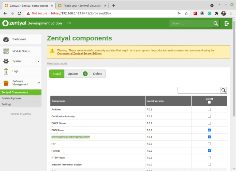 Install Zentyal and Add Windows to Primary Domain Controller