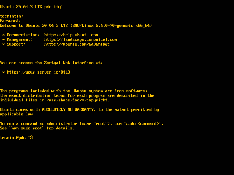 Install Zentyal and Add Windows to Primary Domain Controller