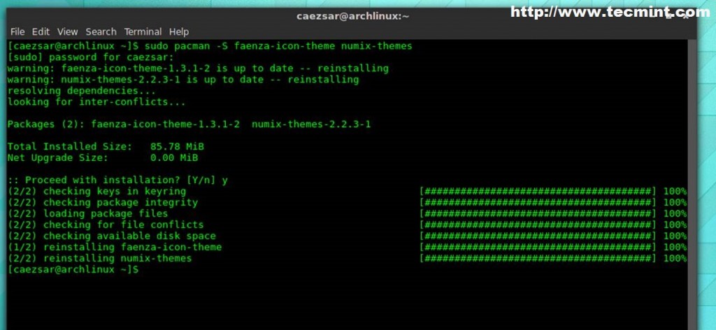Installing GUI (Cinnamon Desktop) and Basic Softwares in Arch Linux