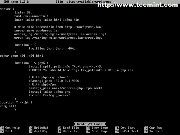 Install WordPress 4.7 using Nginx in Debian, Ubuntu and Linux Mint
