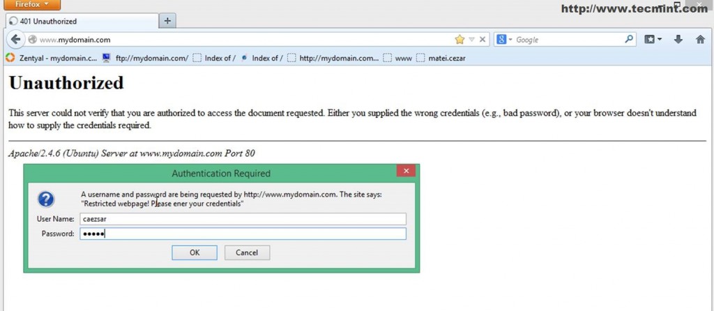 Enabling Userdir And Password Protect Web Directories On Zentyal Webserver Part 10