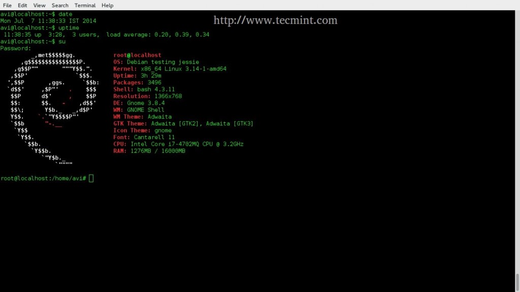 screenFetch - An Ultimate System Information Generator for Linux