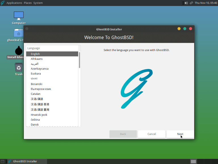 GhostBSD - A Unix-like OS Based on FreeBSD with MATE Desktop