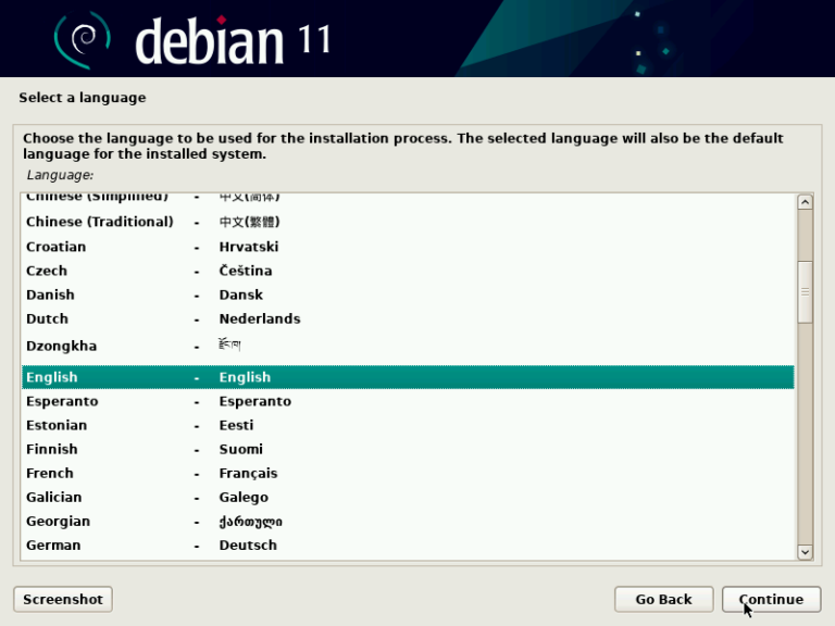 A Fresh Installation of Debian 11 Bullseye