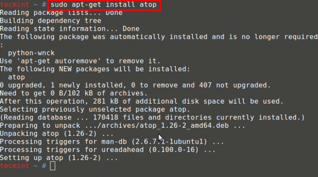 How to Install ‘atop’ to Monitor Logging Activity of Linux System ...