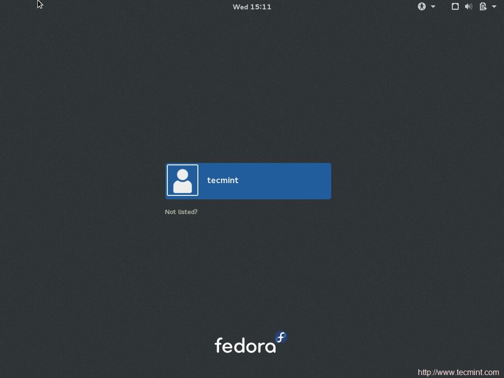 Installation of "Fedora 22 Workstation" with Screenshots