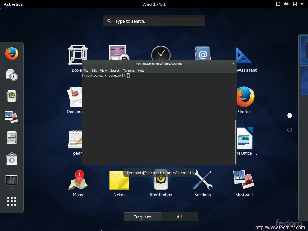 Installation of "Fedora 22 Workstation" with Screenshots