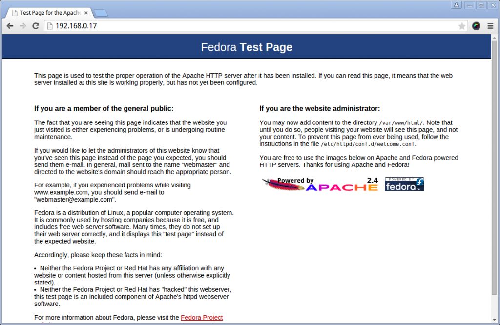 Installing LAMP (Linux, Apache, MariaDB and PHP) on Fedora 22