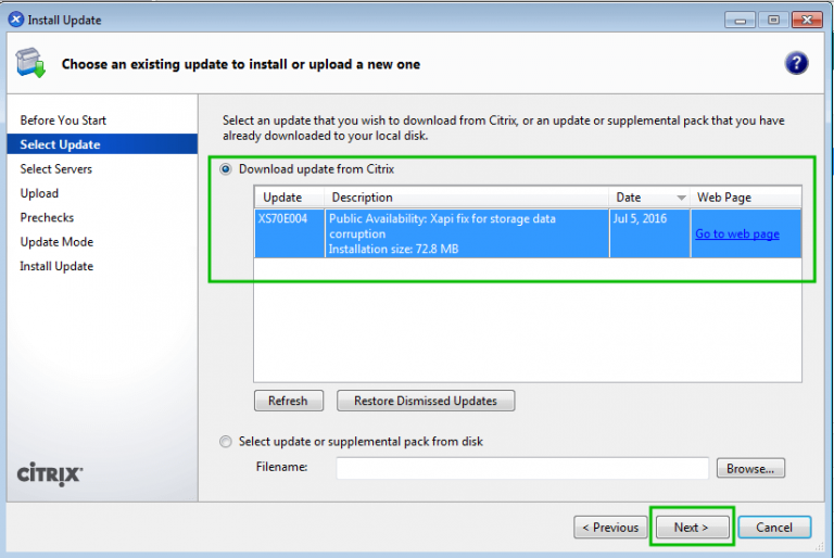 Fresh Installation of XenServer 7