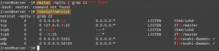Easily Correct a Typo of Previous Command Using Carat (^) Symbol