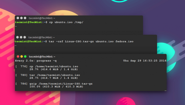 Progress - Show Progress of Linux Commands (cp, mv, dd, tar)