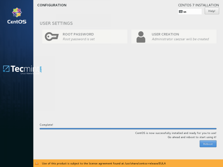 Installation of CentOS 7.5 Guide