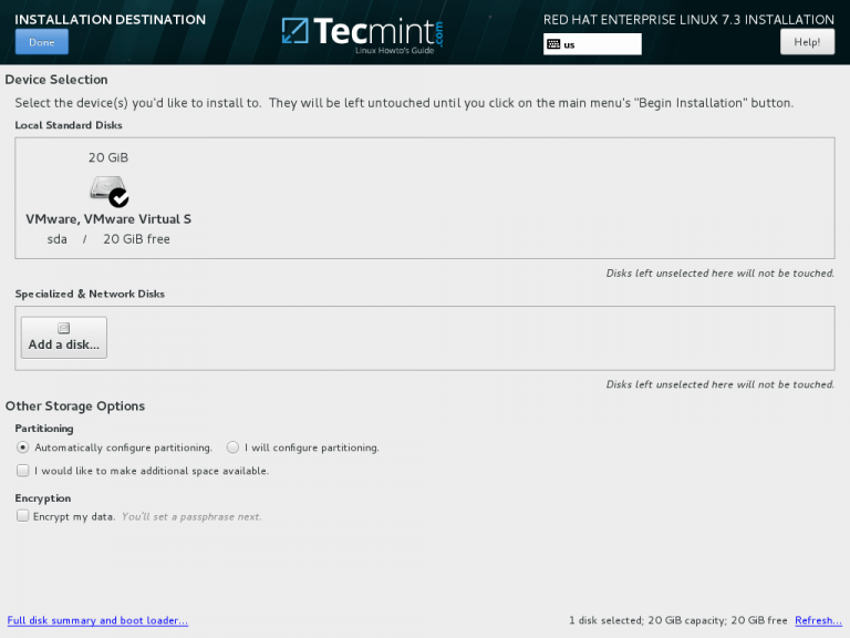 Installation of Red Hat Enterprise Linux (RHEL) 7.3 Guide
