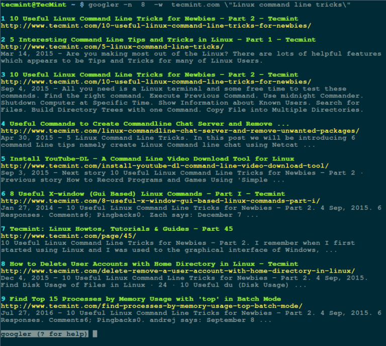 Googler: A Command Line Tool to Do 'Google Search' from Linux Terminal