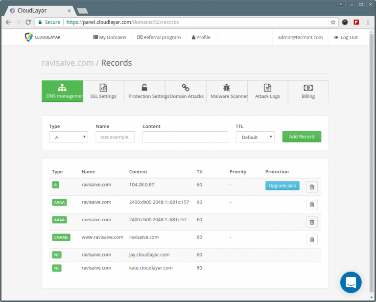 CloudLayar - A Free DNS Protection for Your Website