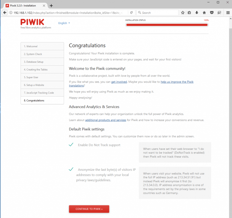 How to Install Piwik (Alternative to Google Analytics) in Linux