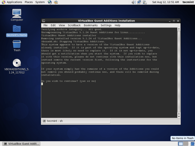 Install VirtualBox Guest Additions in CentOS, RHEL & Fedora