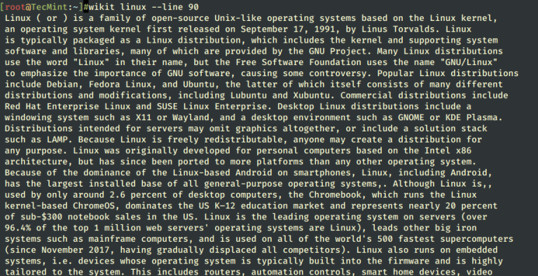 Wikit - Search Wikipedia on Linux Command Line