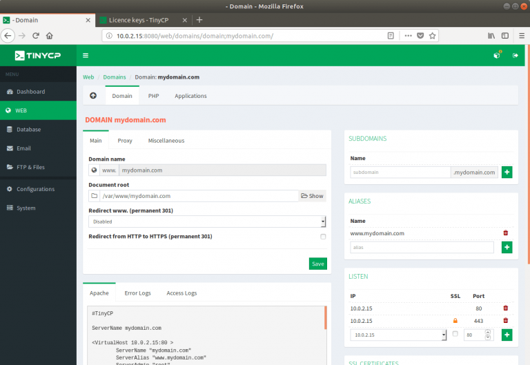TinyCP - A Lightweight Control Panel for Managing Linux Systems