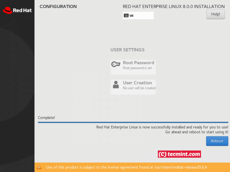 Installation of RHEL 8 with Screenshots