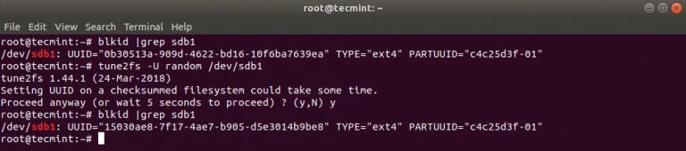 How to Change UUID of Partition in Linux Filesystem