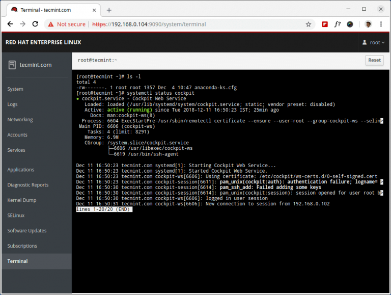 How to Install Cockpit Web Console in RHEL 8