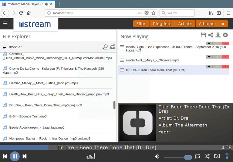 mStream - A Personal Music Streaming Server for Linux