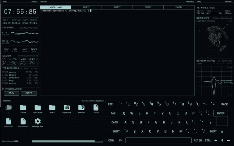 A Science Fiction Terminal Emulator Created for Linux