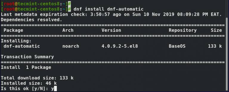 Dnf Automatic Install Security Updates Automatically In Centos 8