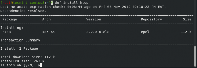 How to Install htop on CentOS 8