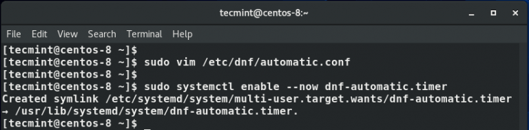 Dnf Automatic Install Security Updates Automatically In Centos 8