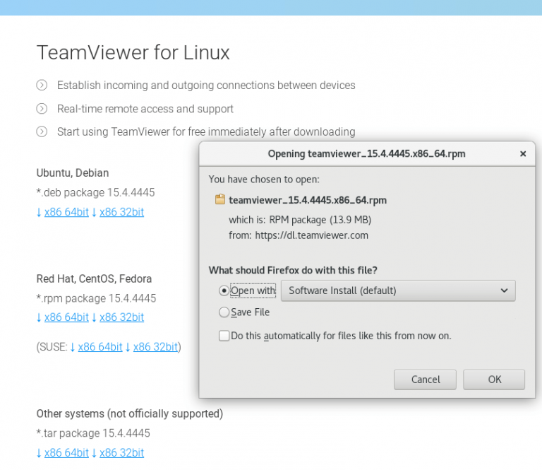 How to Install TeamViewer on CentOS 8