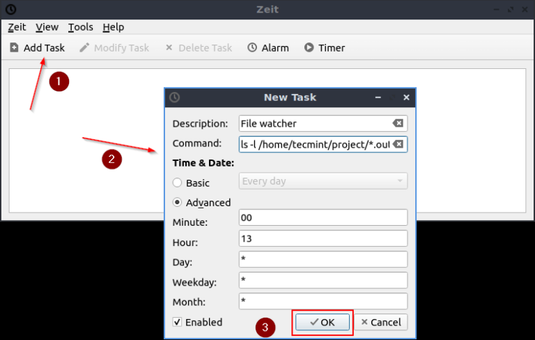 Zeit – A GUI Tool to Schedule Cron and At Jobs in Linux