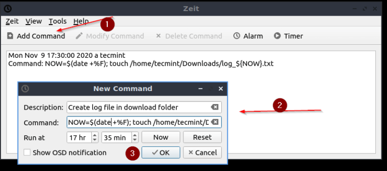 Zeit – A GUI Tool to Schedule Cron and At Jobs in Linux