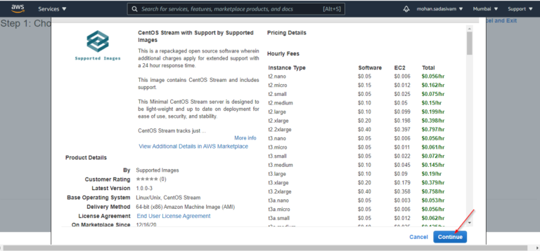 How to Setup CentOS Stream from AWS Marketplace