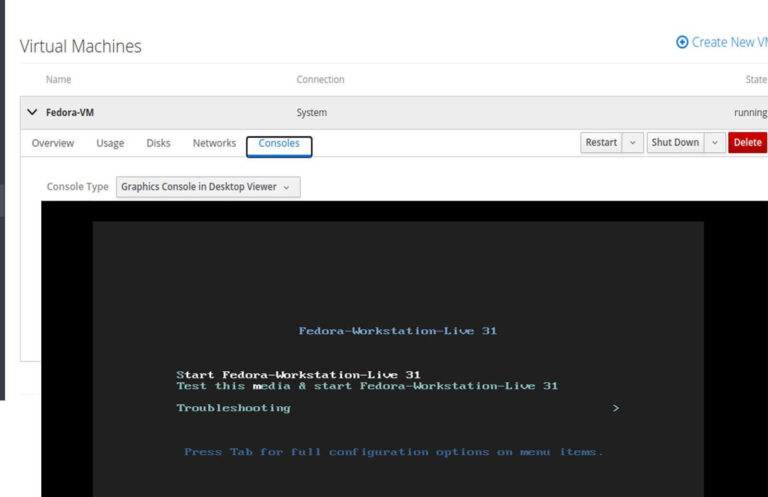 Managing KVM Virtual Machines with Cockpit Web Console in Linux