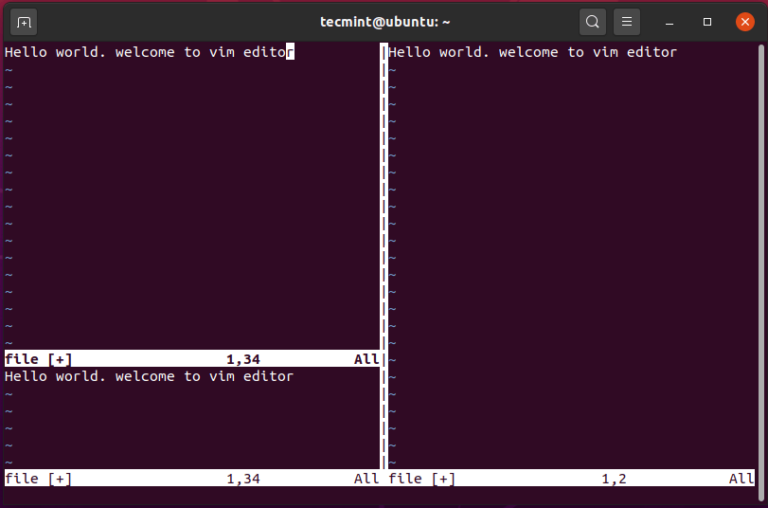 How to Split Vim Screen Horizontally and Vertically in Linux