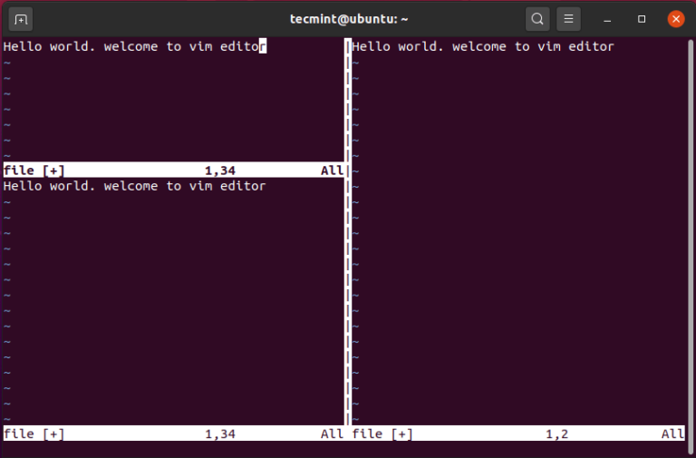 How to Split Vim Screen Horizontally and Vertically in Linux