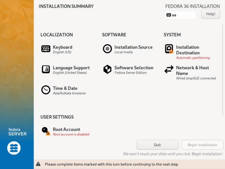 How to Install Fedora 36 Server with Screenshots