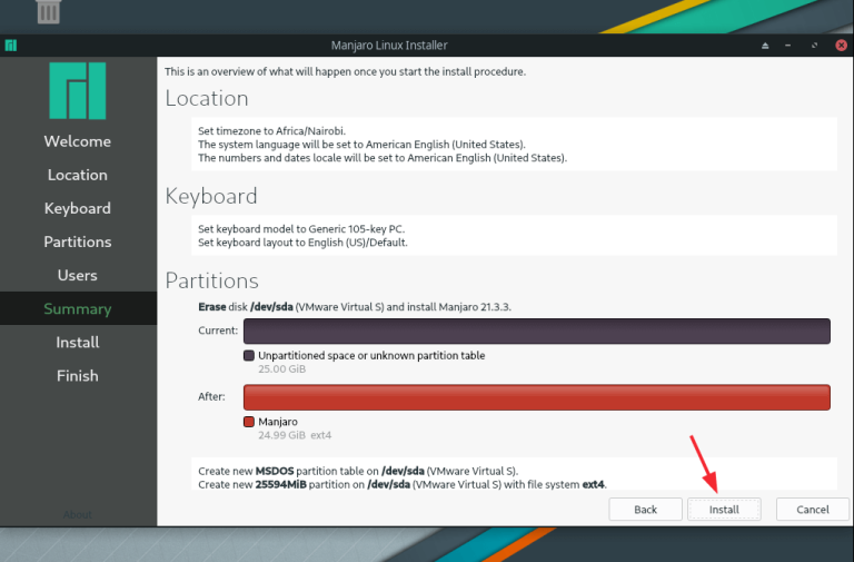 Installation of Manjaro 21 (XFCE Edition) Desktop