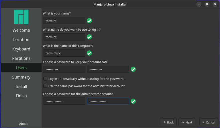 Installation of Manjaro 21 (GNOME Edition) Desktop