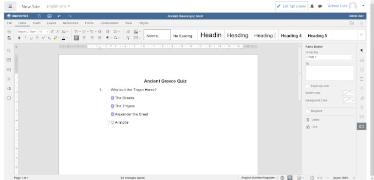 How to Create Fillable Forms in Moodle with ONLYOFFICE Docs
