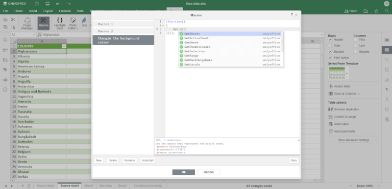 How To Write Javascript Macros In Onlyoffice Docs